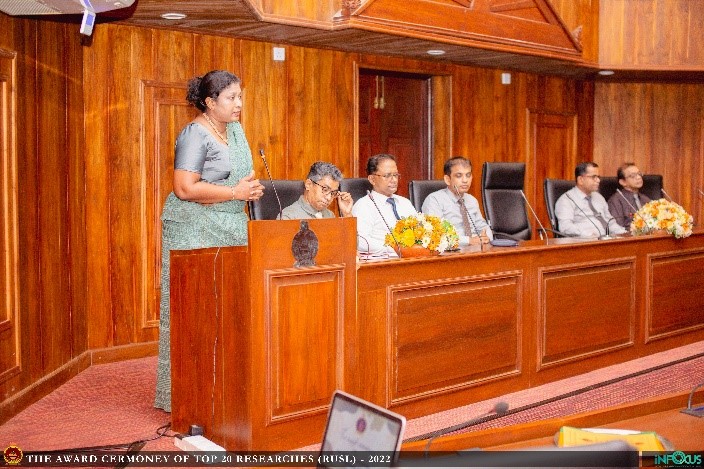 The award ceremony of TOP 20 Researches of the Rajarata University of ...