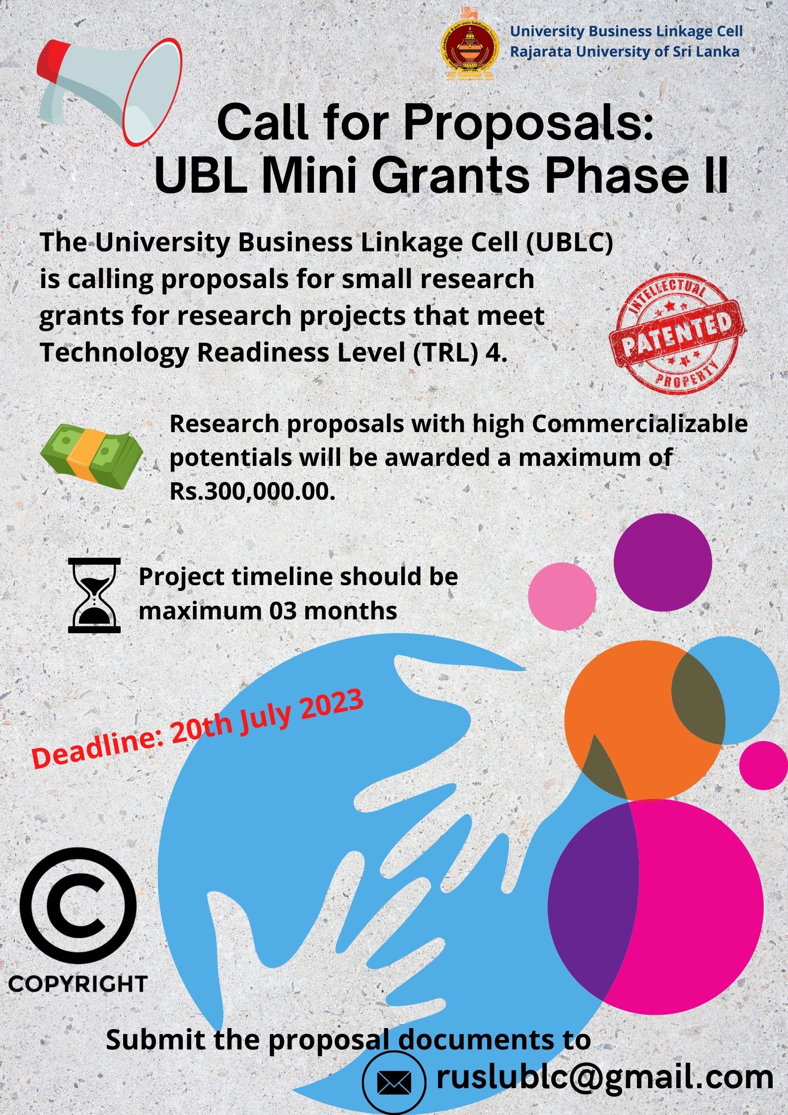 Calling Proposals for UBL Mini Grants Phase II - Rajarata University of ...